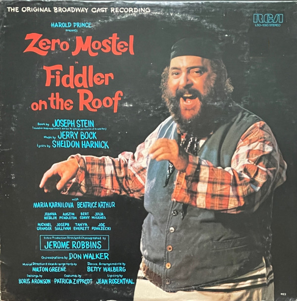 "Fiddler On The Roof" Original Broadway Cast, Jerry Bock - Zero Mostel ...